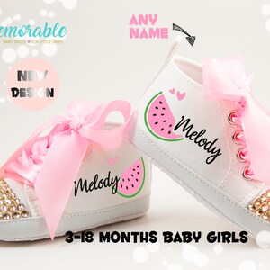 One in a Melon First Birthday, Baby Girl Booties,sweet One Shoes,one in ...