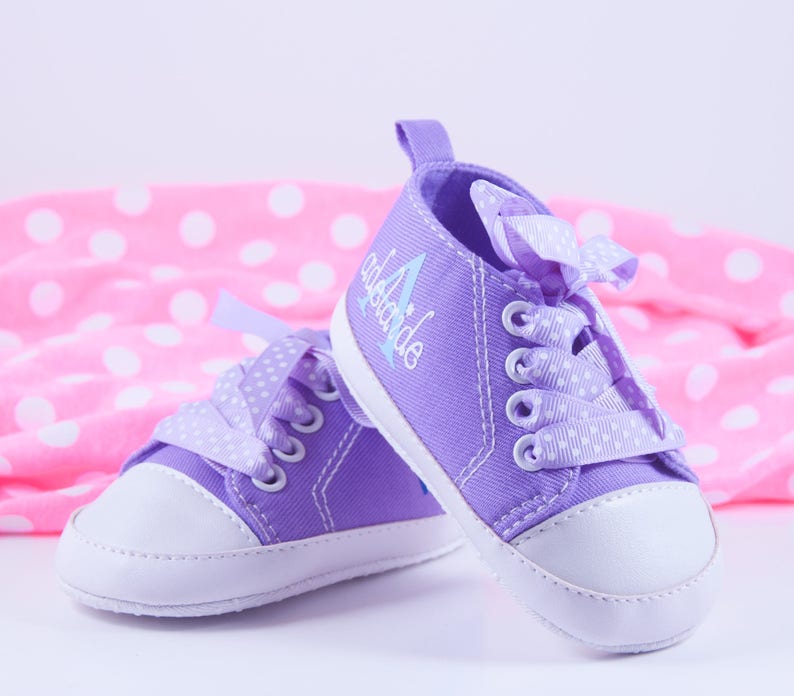 Purple Cute High Tops Baby Girl Shoes Personalized Baby - Etsy