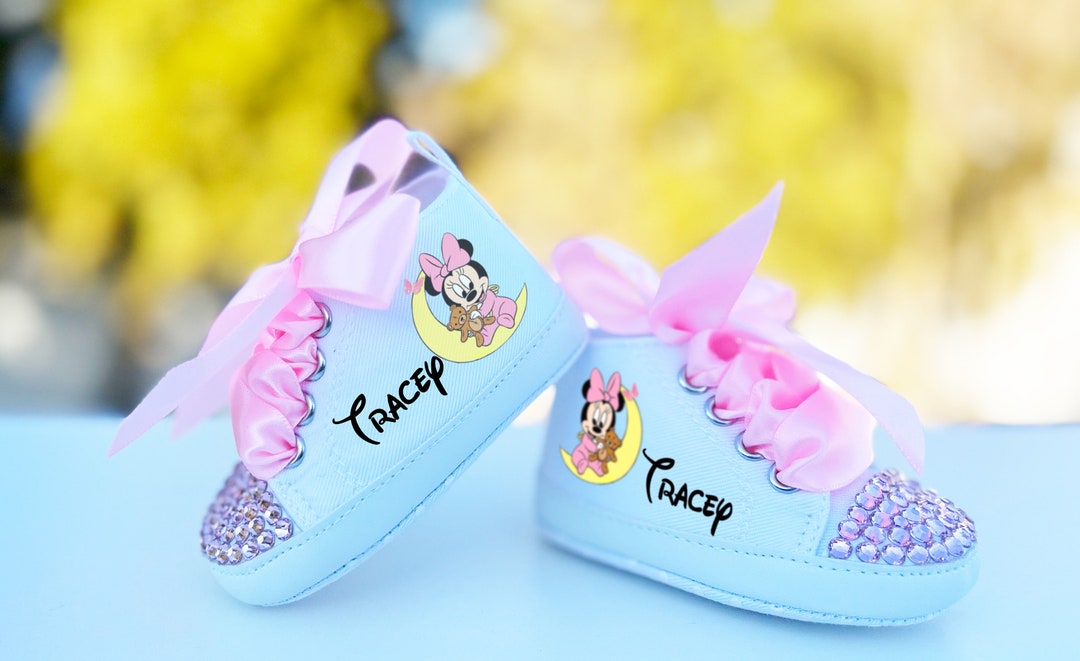 Minnie Mouse Moon Baby Shoes, Baby Shower Gift, Disney Minnie Mouse - Etsy