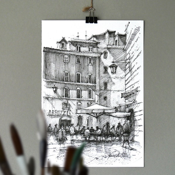 Pen and Ink Drawings Street Scene - Etsy