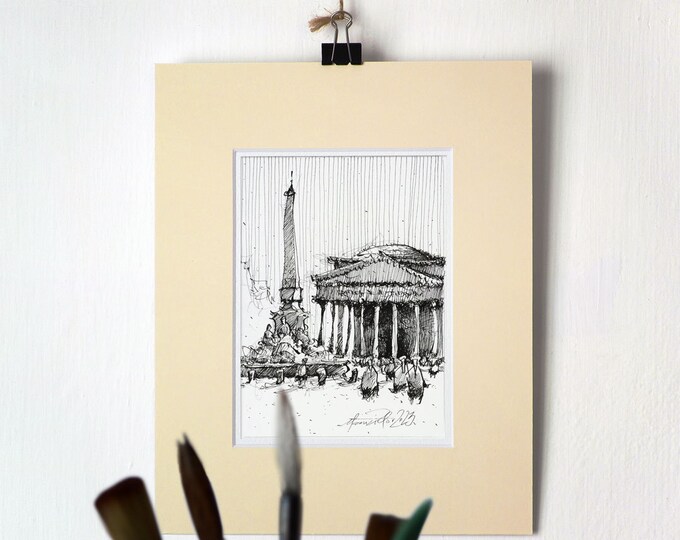 Italian / Drawings / Set of Four / Prints / Illustration / Pen and Ink ...