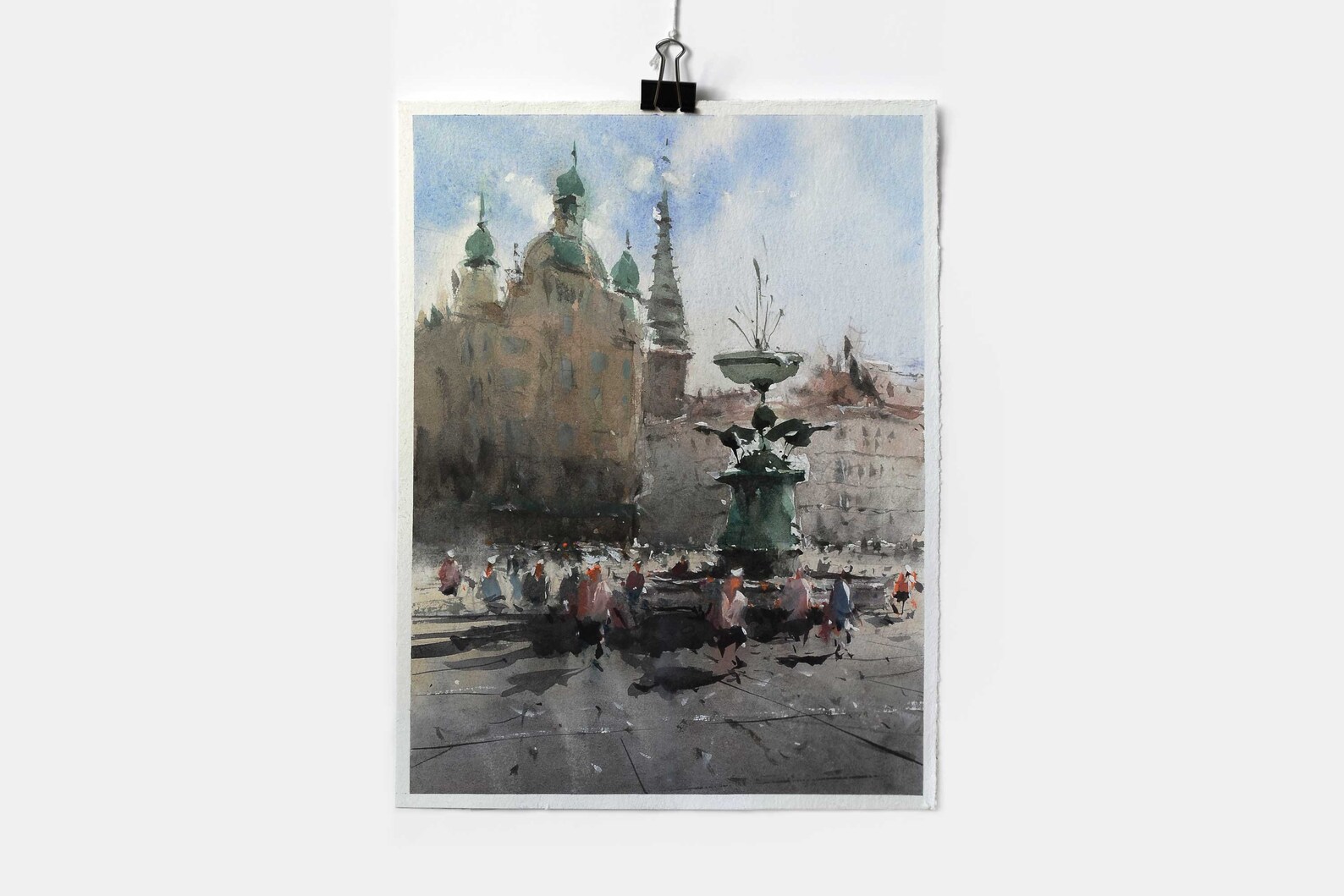 Denmark Copenhagen-original Watercolor Painting. Copenhagen Urban ...