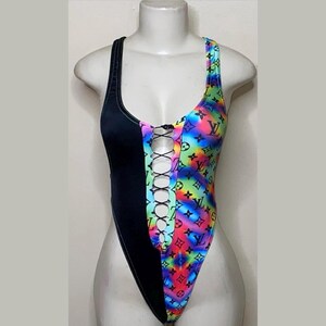 Exotic Dancewear Stringy Fun Thong Bodysuit •stripper Dancewear•rave ...