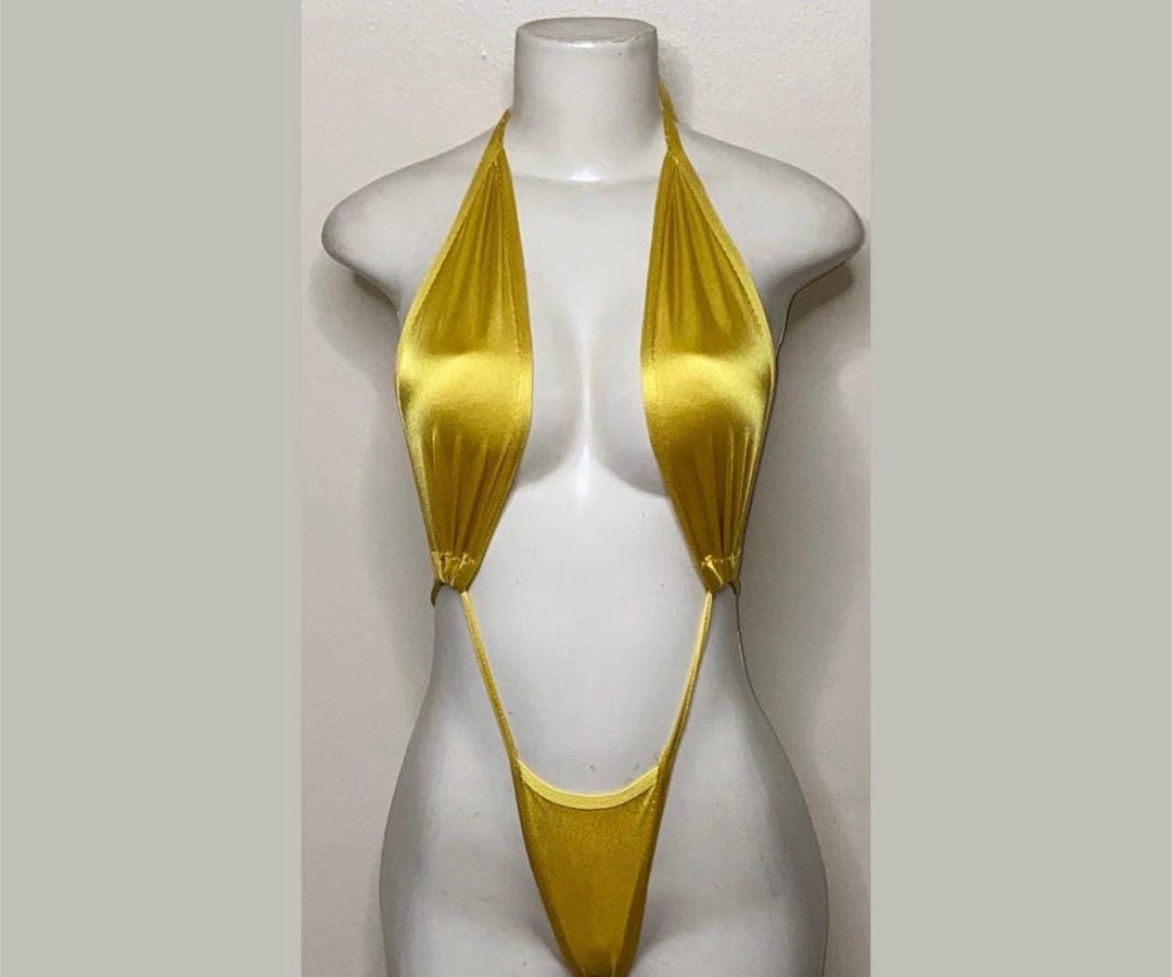 Exotic Dancewear Open Sling Shot Thong Bikini •stripper Dancewear•rave