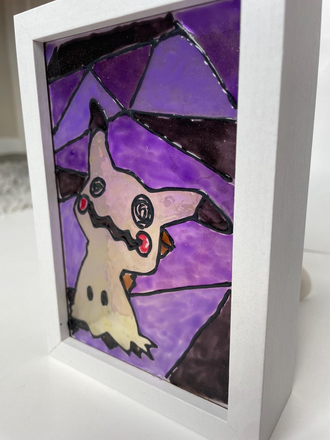 Stained Glass Lighted Shadow Box - Mimikyu - Etsy