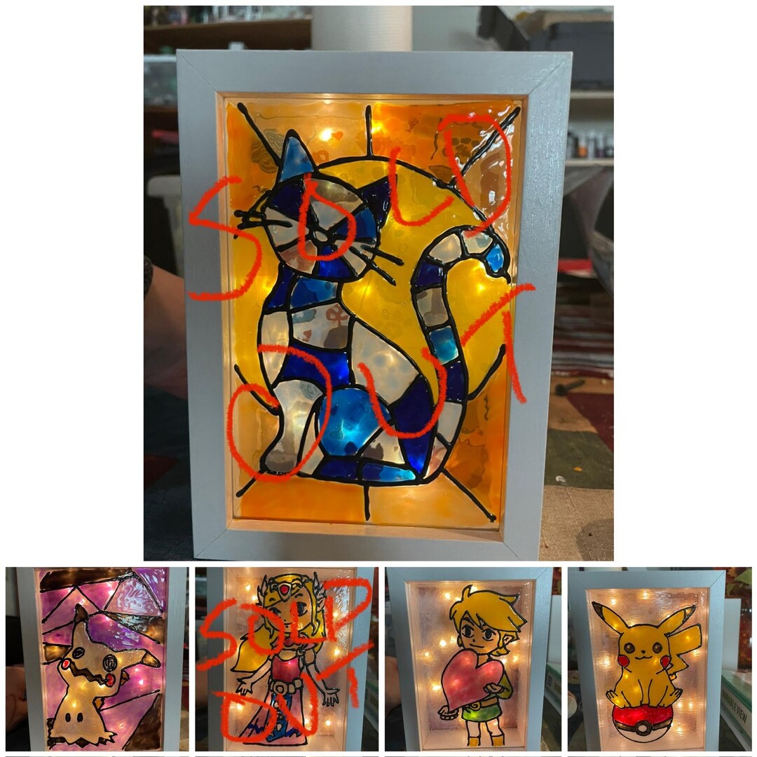 Stained Glass Lighted Shadow Box - Etsy