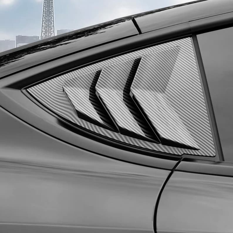 Tesla Model Y Side Window Louver Cover Sport Style - Glossy Carbon ...