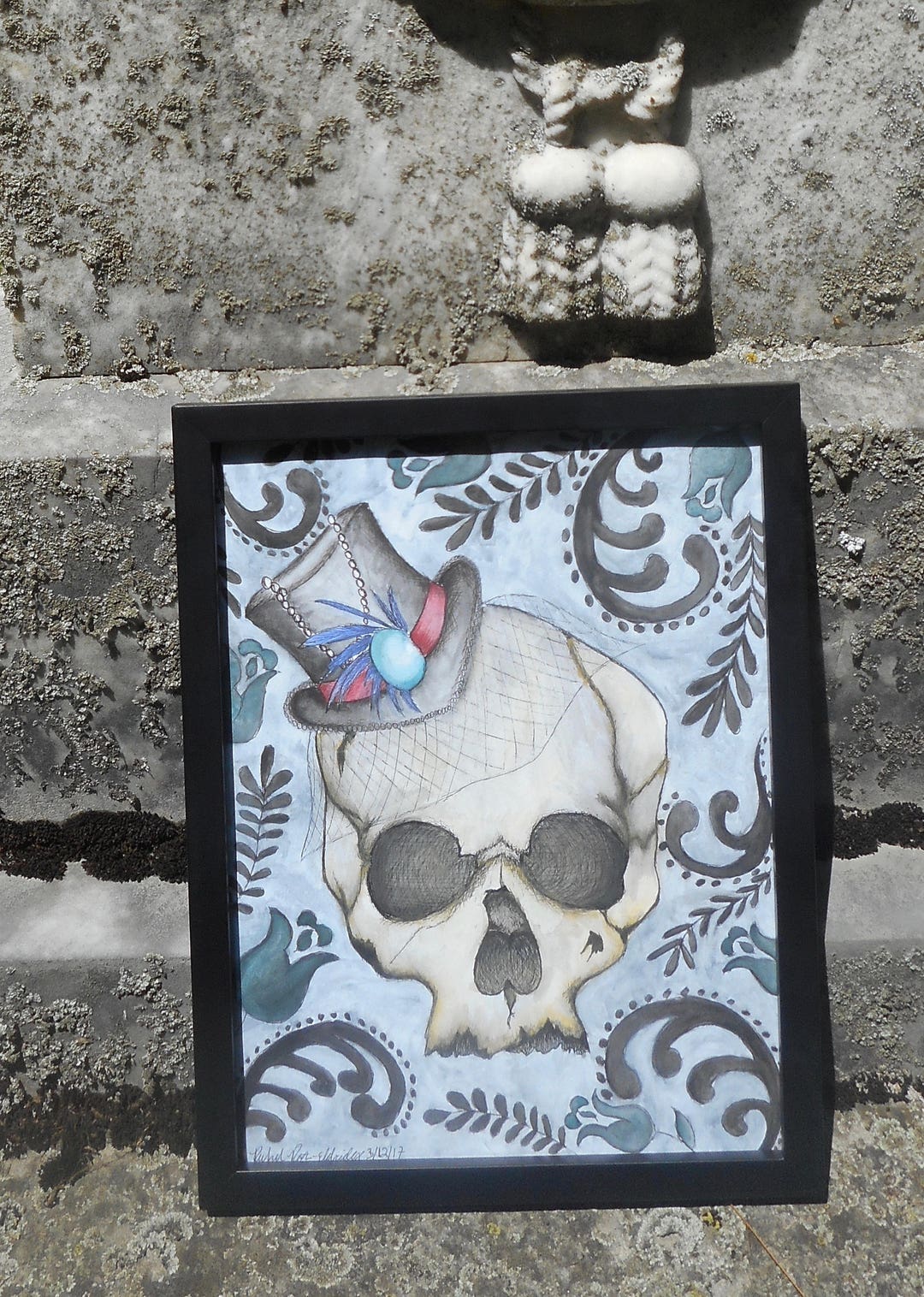 Vintage Skull-victorian Skull-skull Wearing Victorian Hat-vintage ...
