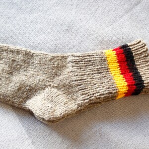 Hand Knitted Thick German Flag Colors Wool Socks! Natural Sheep Wool ...