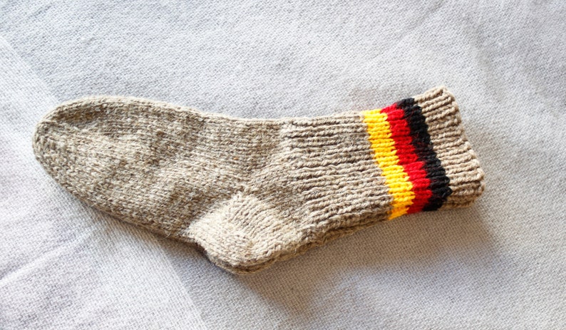 Hand-knitted German Flag 100% Wool Socks, Winter Warmth - Etsy