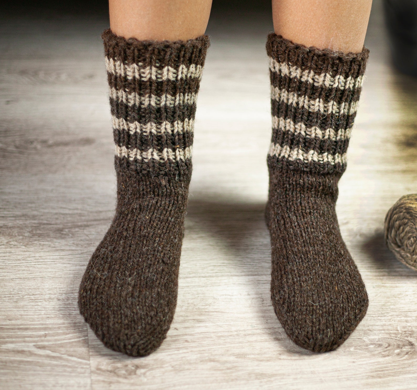 100% Hand Knit Wool Socks Handmade Thick Wool Boot Socks - Etsy