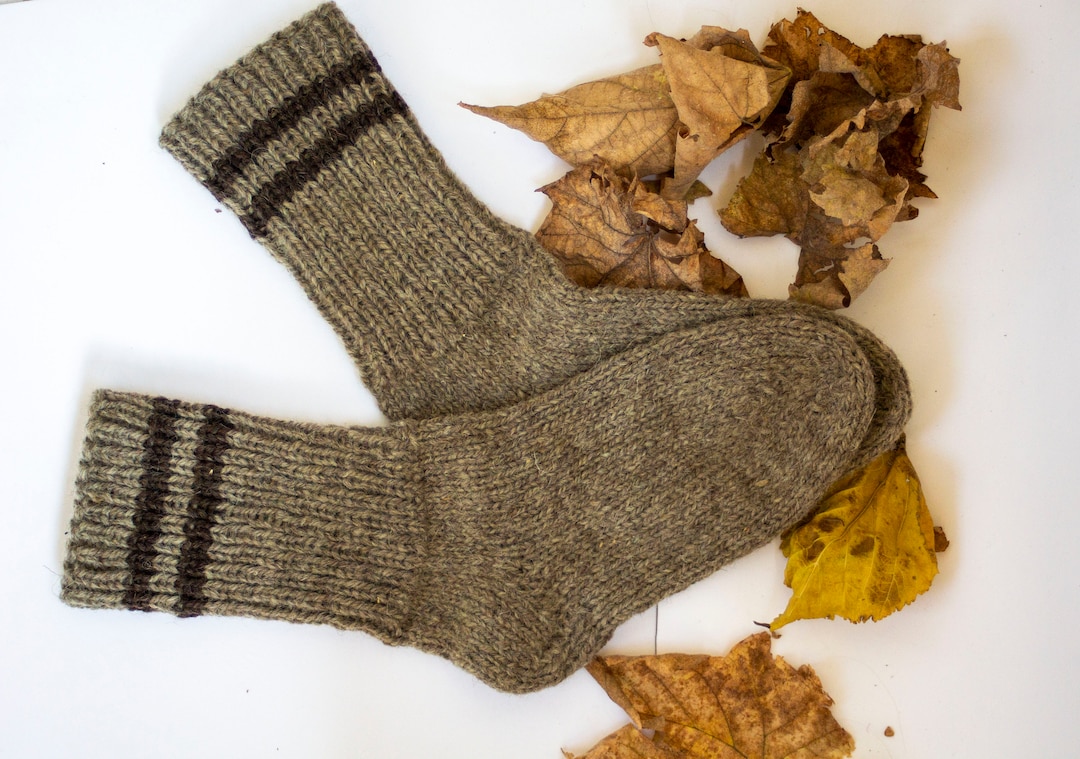 Hand Knitted Wool Socks, Thick Warm Winter Socks, Extra Small to Extra ...