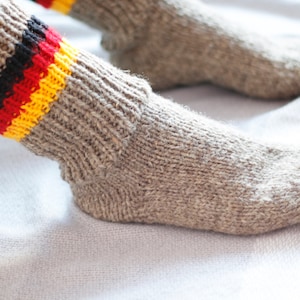 Hand Knitted Thick German Flag Colors Wool Socks! Natural Sheep Wool ...