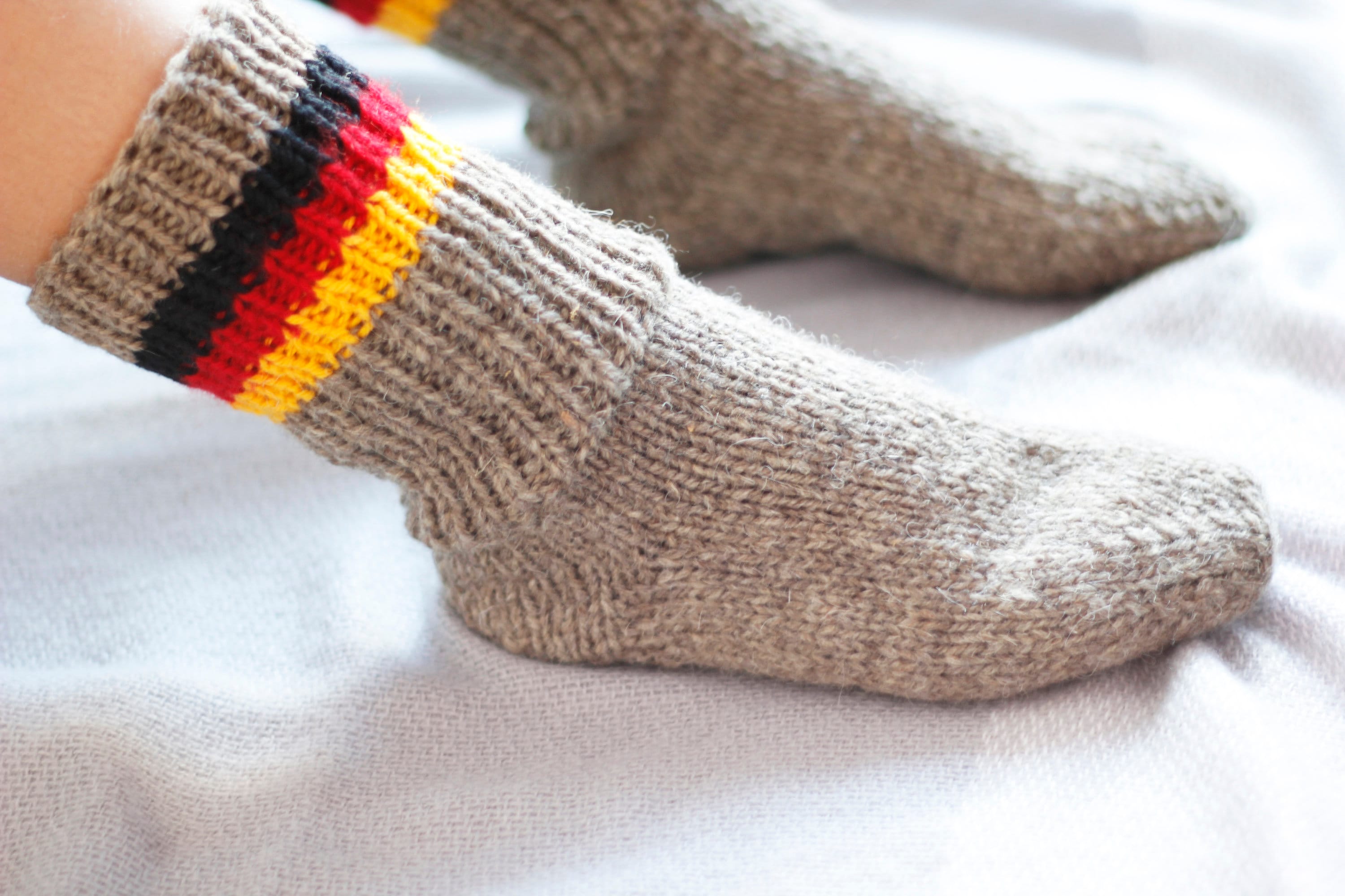 Hand Knitted Thick German Flag Colors Wool Socks Natural Sheep Wool ...
