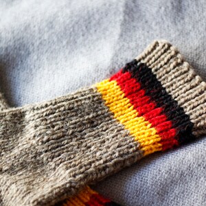 Hand Knitted Thick German Flag Colors Wool Socks! Natural Sheep Wool ...
