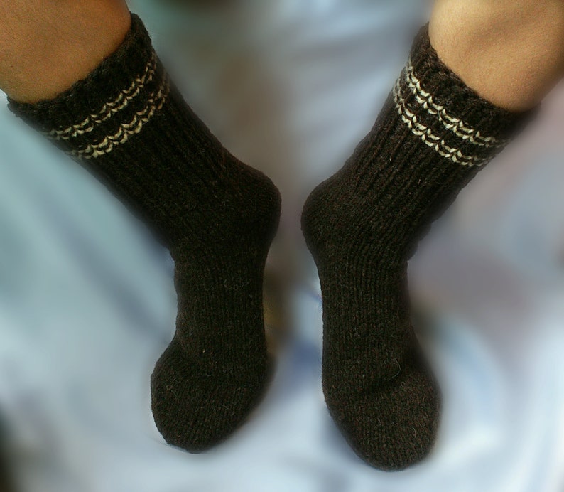Wool Socks for Men Hand Knitted Thick 100 % Wool Socks Natural Sheep ...