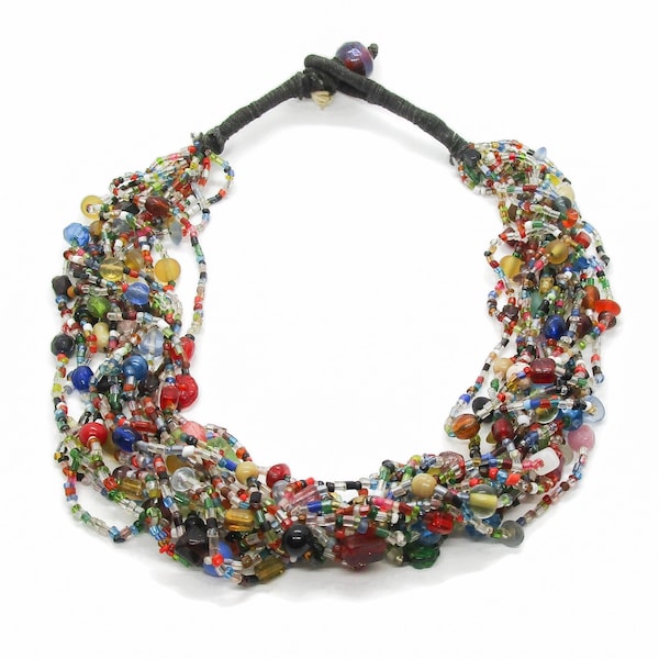 Multi Strand Seed Bead Necklace - Etsy