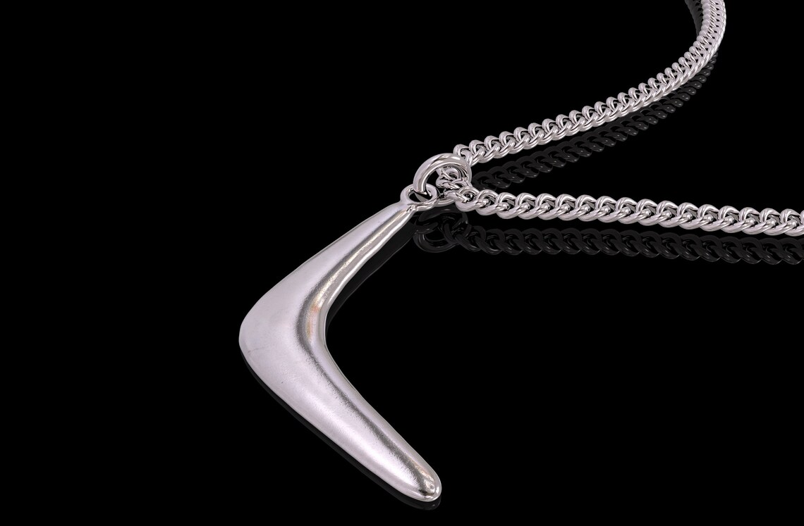 24K Gold Boomerang Pendant Sterling Silver Boomerang Mens - Etsy