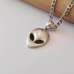 Oxidized Silver 925 Alien Head Pendant | Handcrafted Silver Alien ...