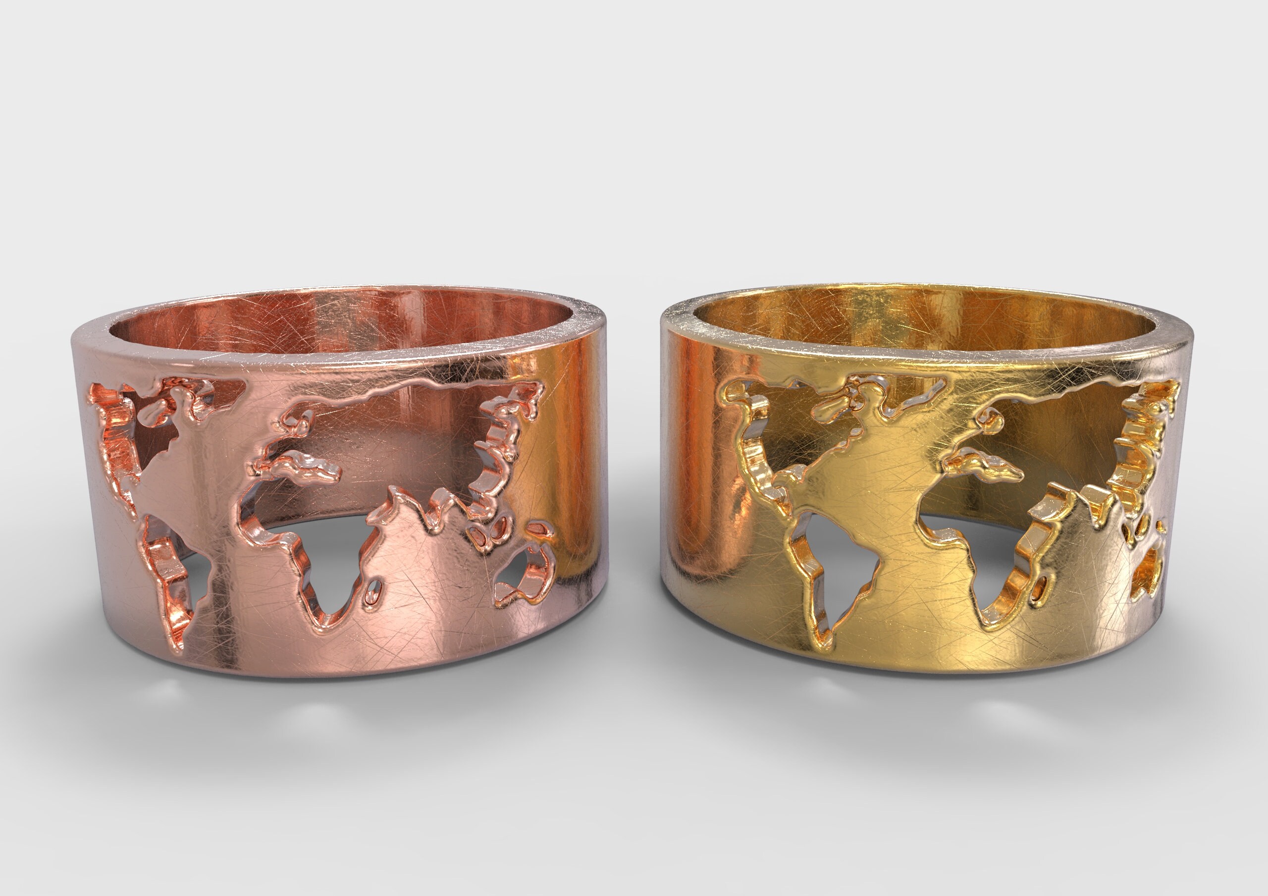 Unique World Map Ring Earth Map Ring Engraved Map Earth | Etsy