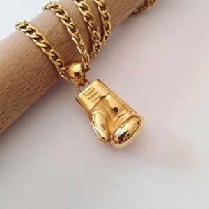 Yellow Gold Boxing Glove Pendant | Sterling Silver Box Glove Necklace | Women's Boxing Glove ...
