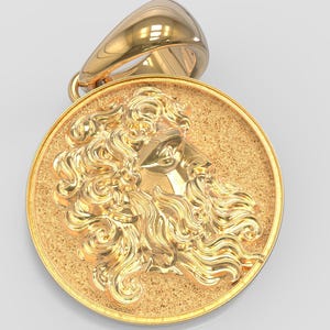 Yellow Gold Zeus Pendant | Handcrafted Silver 925 Greek God Necklace ...