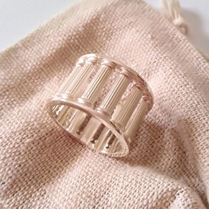 Gold Greek Pillars Ring, Sterling Silver Pillars Ring, Ancient Greek ...