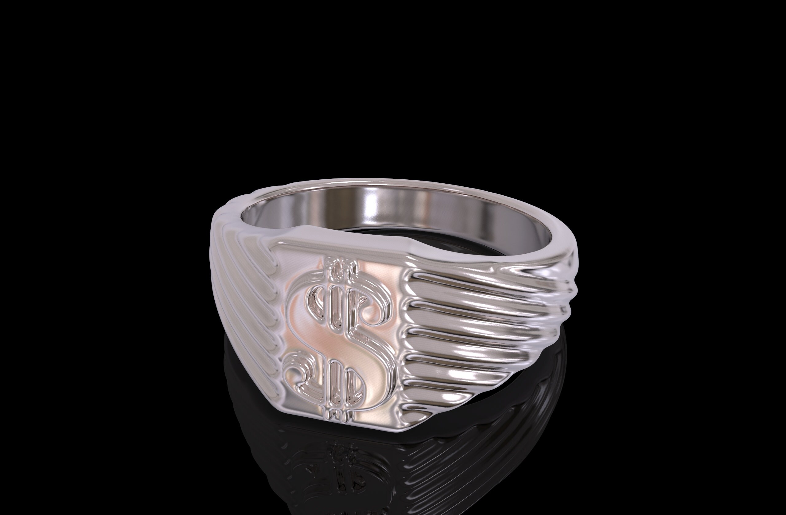 Gold Dollar Symbol Ring Sterling Silver Dollar Symbol Ring - Etsy