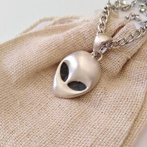 Oxidized Silver 925 Alien Head Pendant | Handcrafted Silver Alien ...