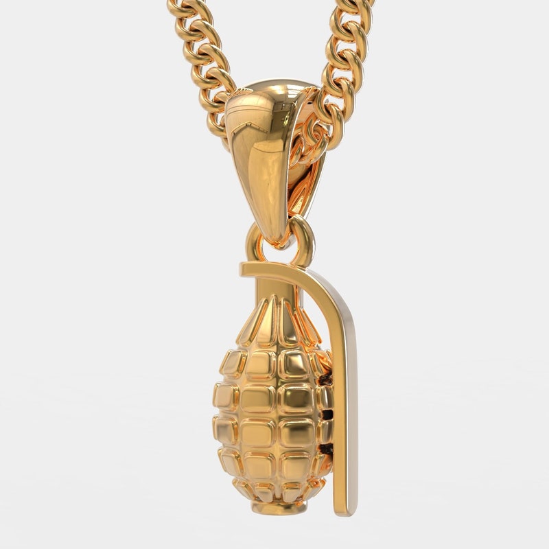 Grenade Pendant - Etsy