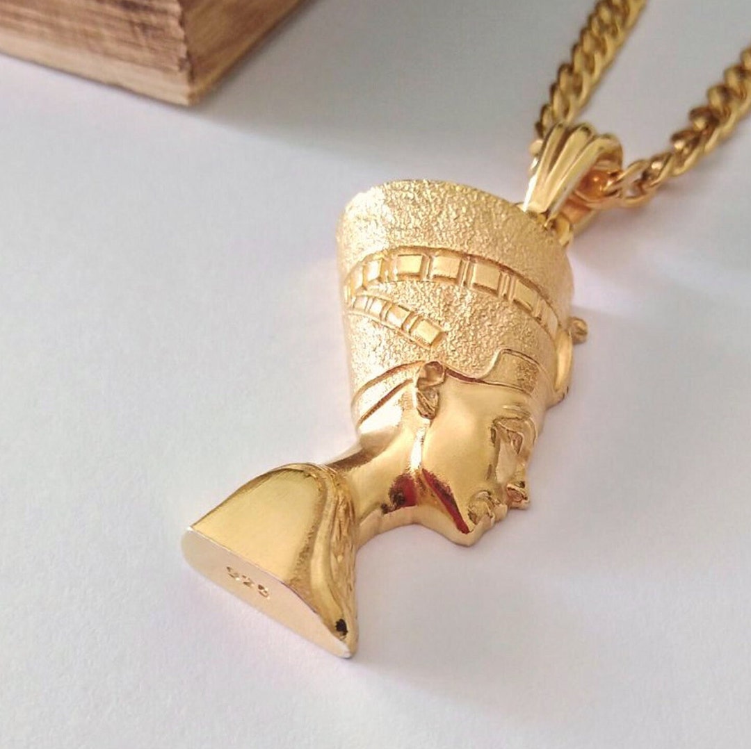 Gold Nefertiti Pendant, Sterling Silver Nefertiti Necklace, Women's ...