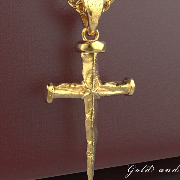 Nail Cross Necklace - Etsy