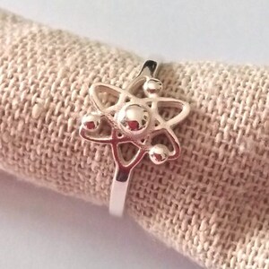 Gold Atomic Ring, Silver 925 Atom Ring, Atom, Women's Gold Science Ring ...