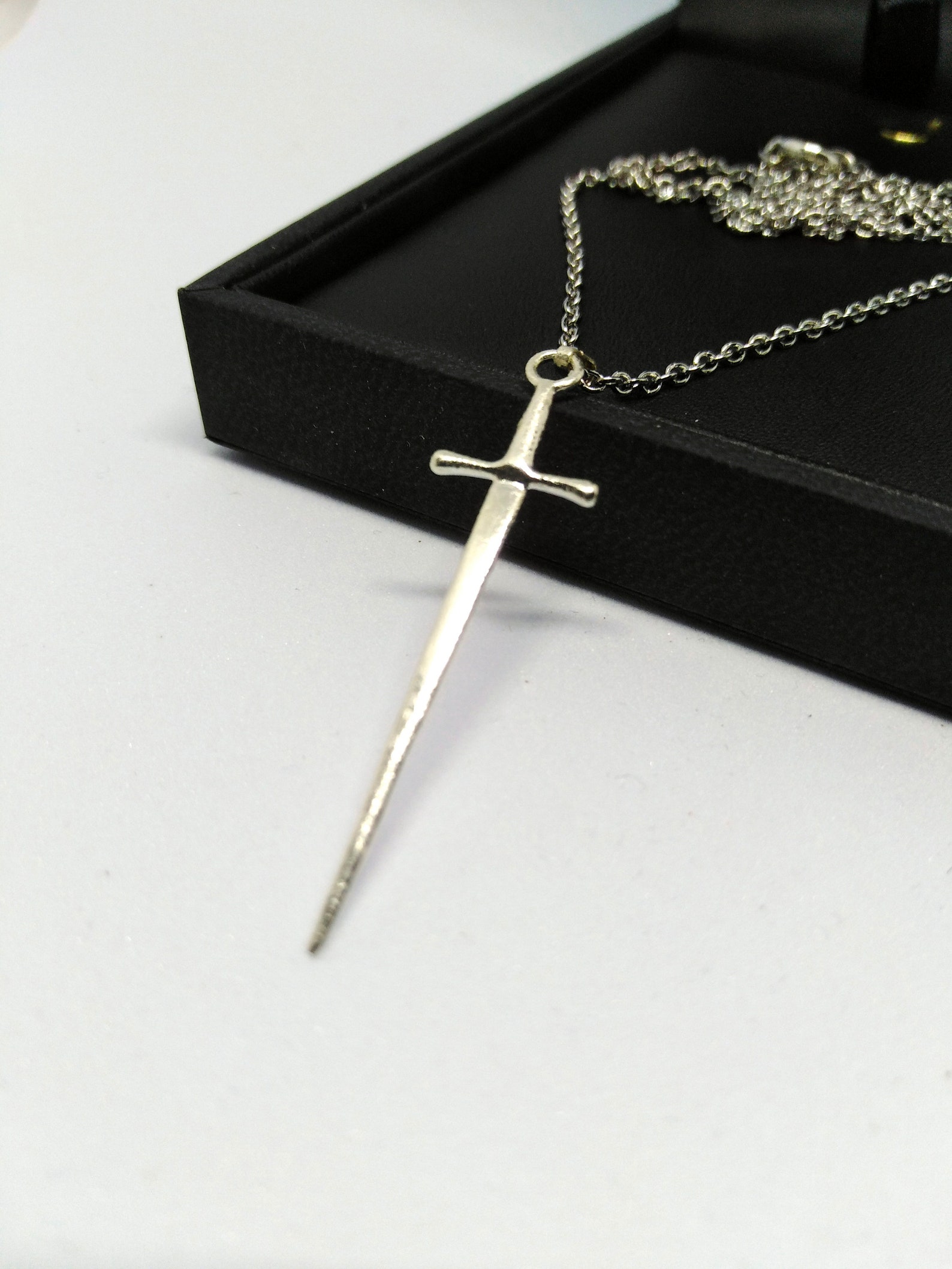 Gold Sword Pendant Sterling Silver Sword Necklace Rose Gold | Etsy