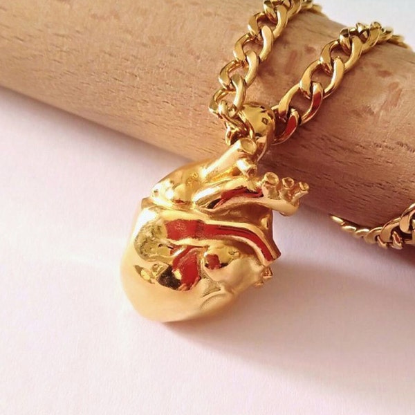 Anatomical Heart Necklace - Etsy
