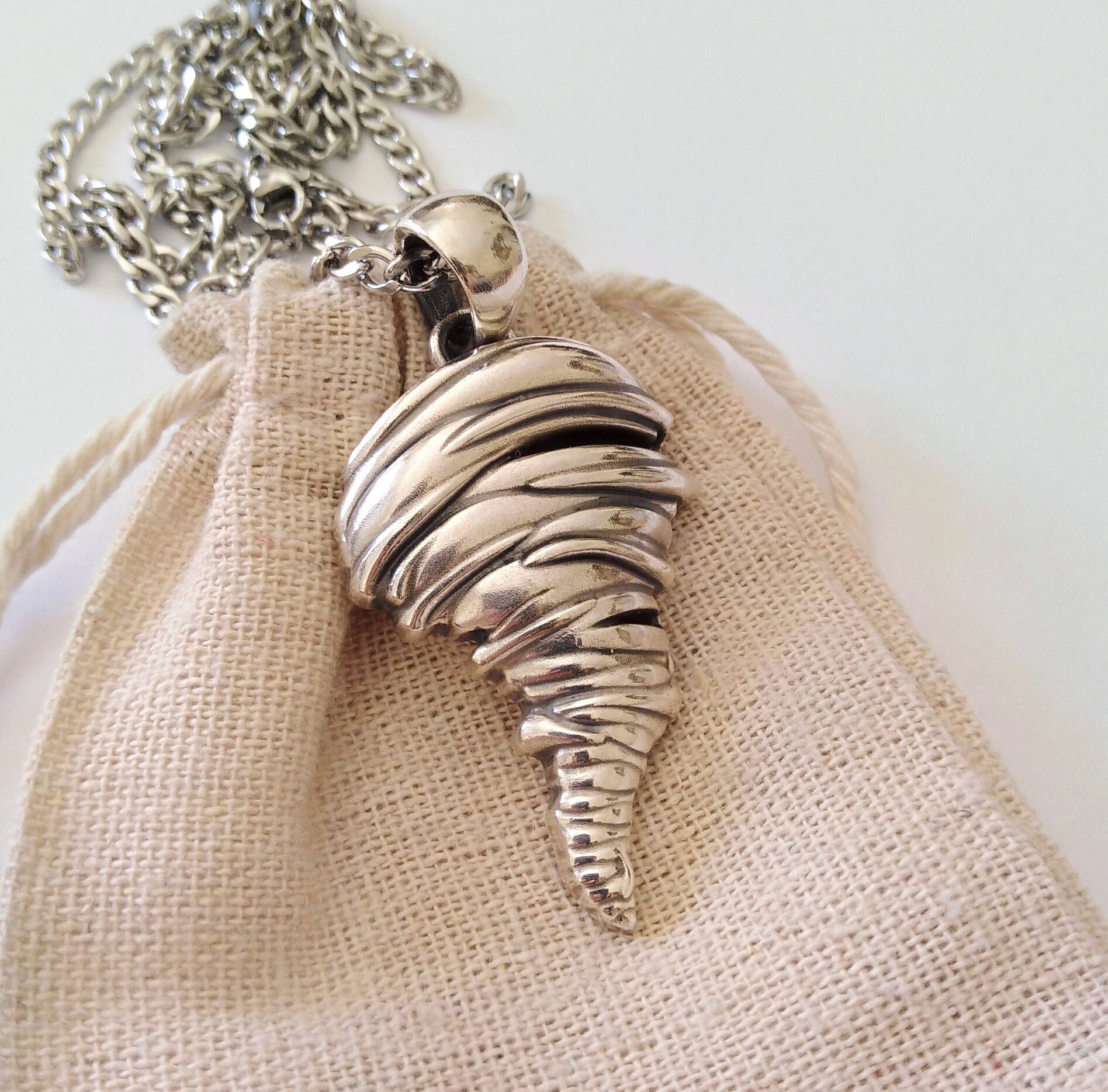 Oxidized Silver 925 Tornado Pendant | Handcrafted Aged Sterling Silver ...
