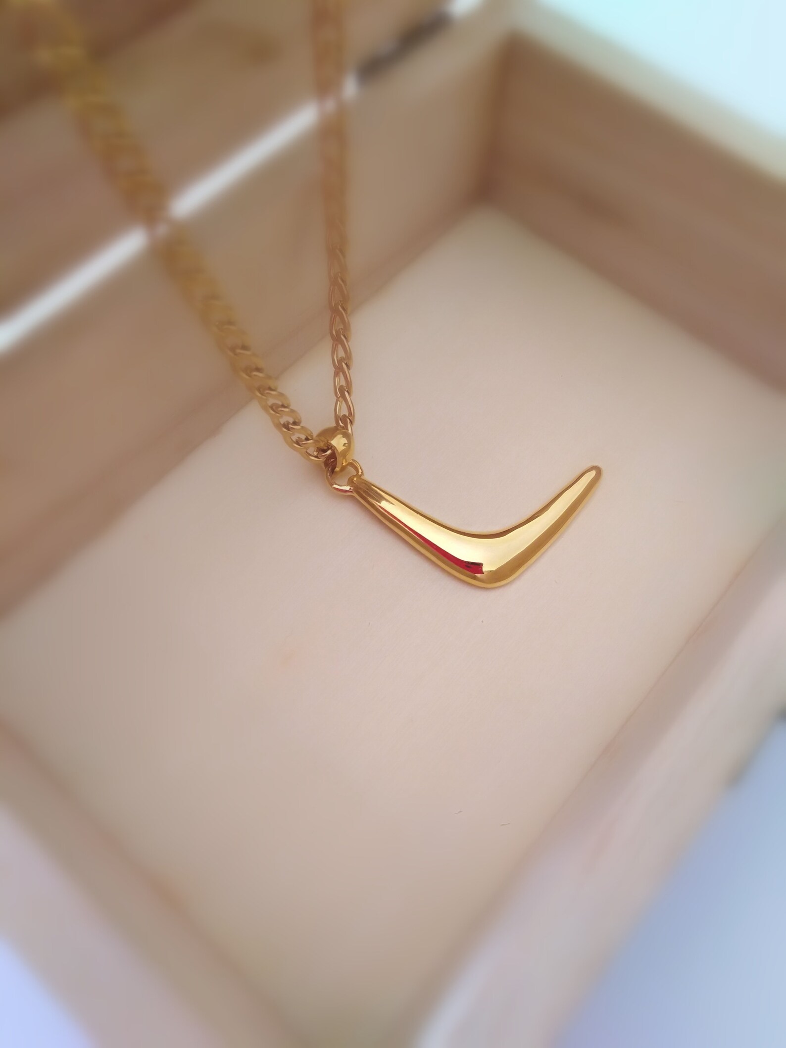 24K Gold Boomerang Pendant Sterling Silver Boomerang Mens - Etsy