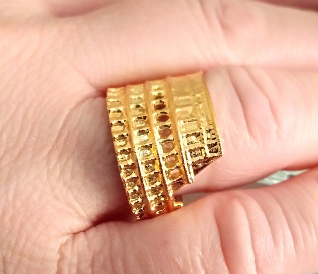 Gold Colosseum Ring, Sterling Silver Colosseum Ring, Women's Rose Gold ...
