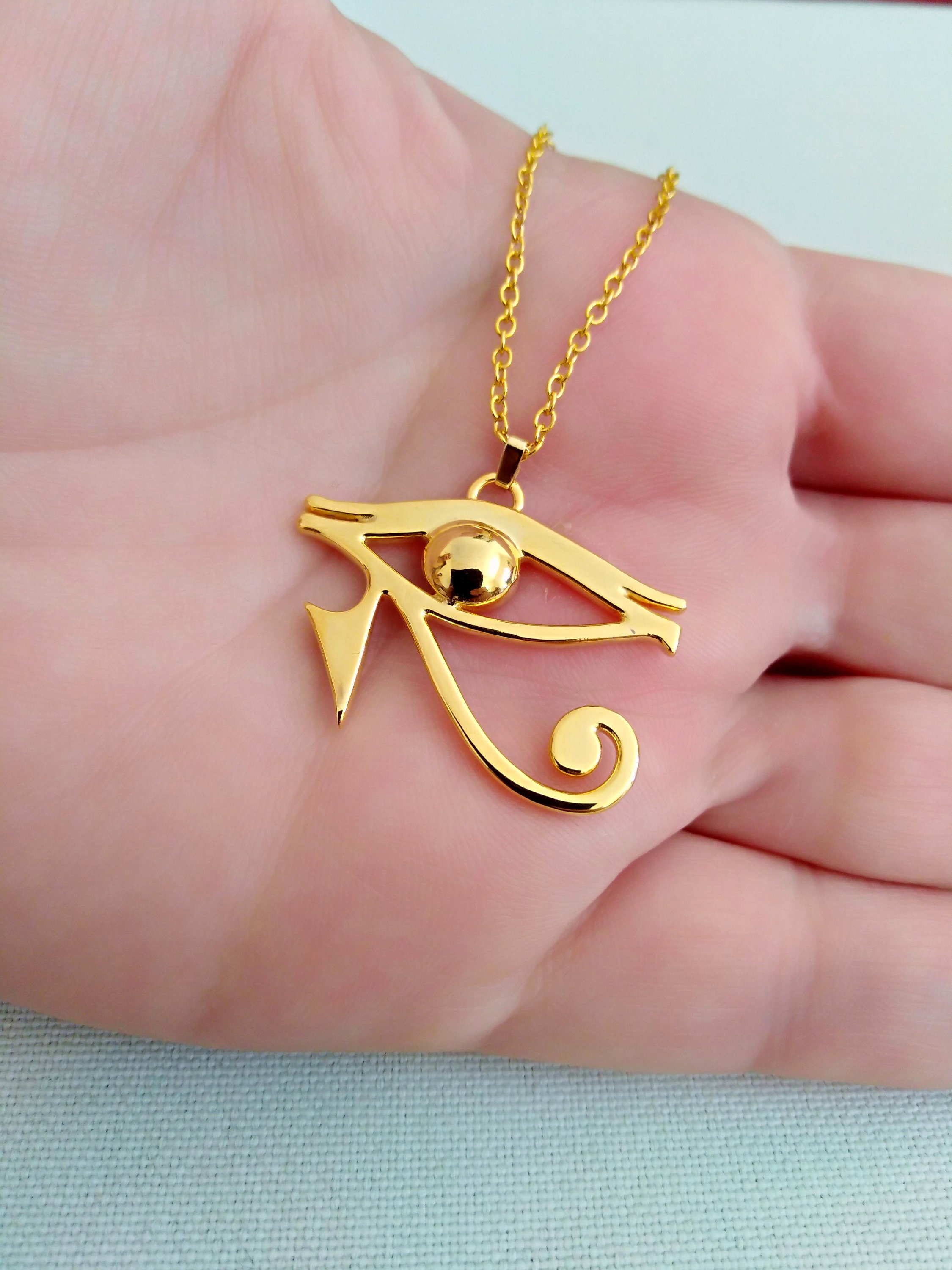 Gold Eye of Horus Pendant Eye of Horus Necklace Egyptian | Etsy