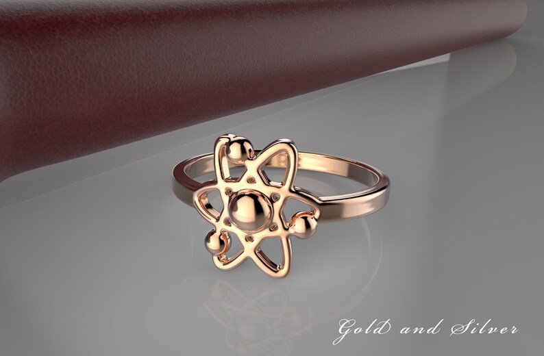 Gold Atomic Ring Silver 925 Atom Ring Atom Women's Gold - Etsy