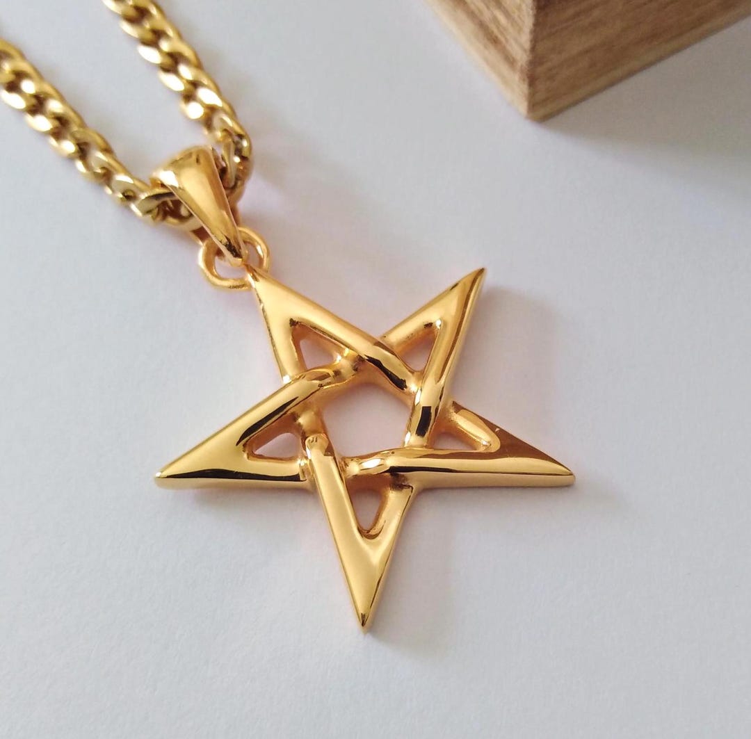 Gold Pentagram Pendant | Silver 925 Pentacle Necklace | Silver ...