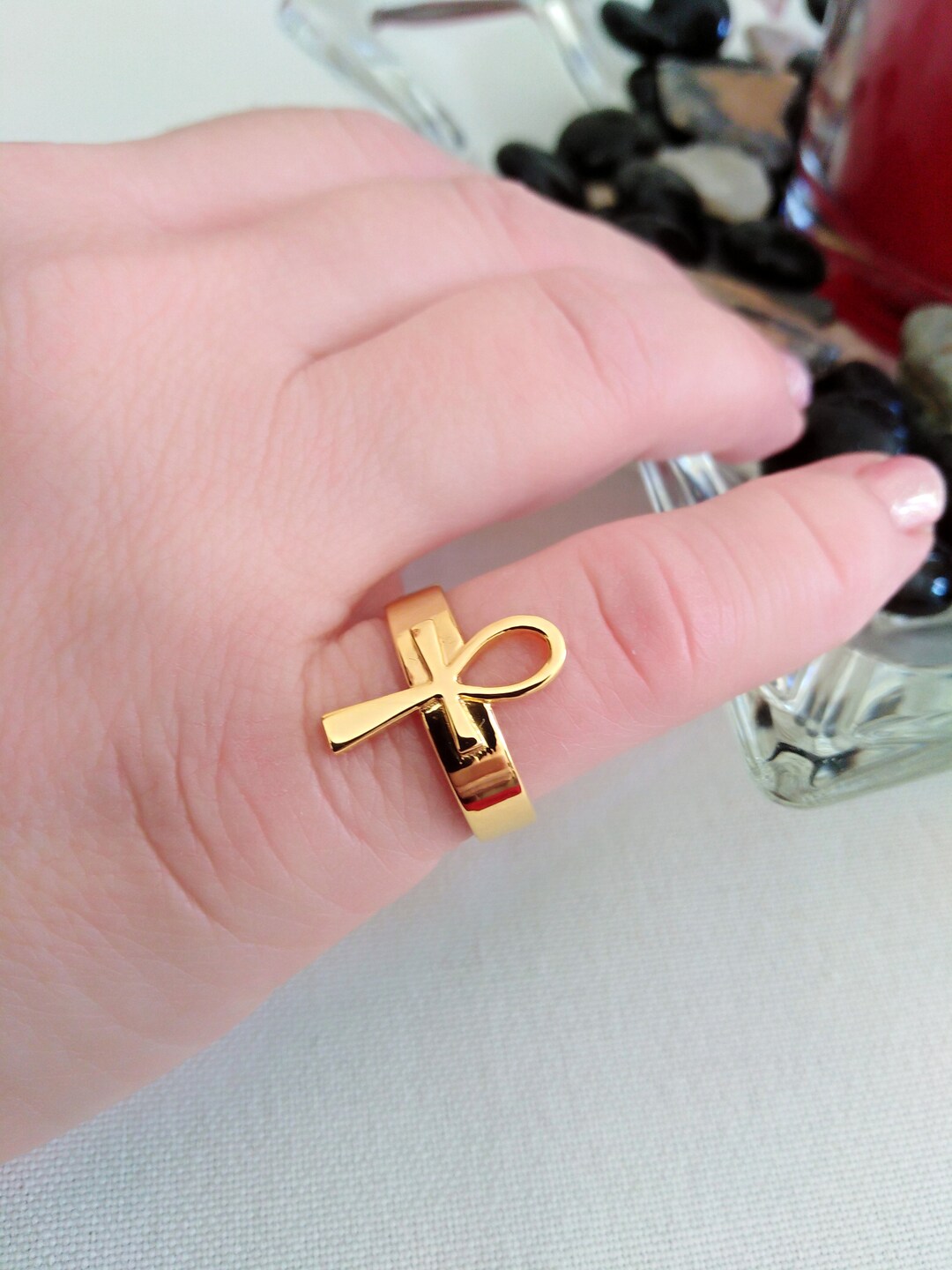 Gold Ankh Ring Silver 925 Ankh Cross Ring Rose Gold Ankh - Etsy