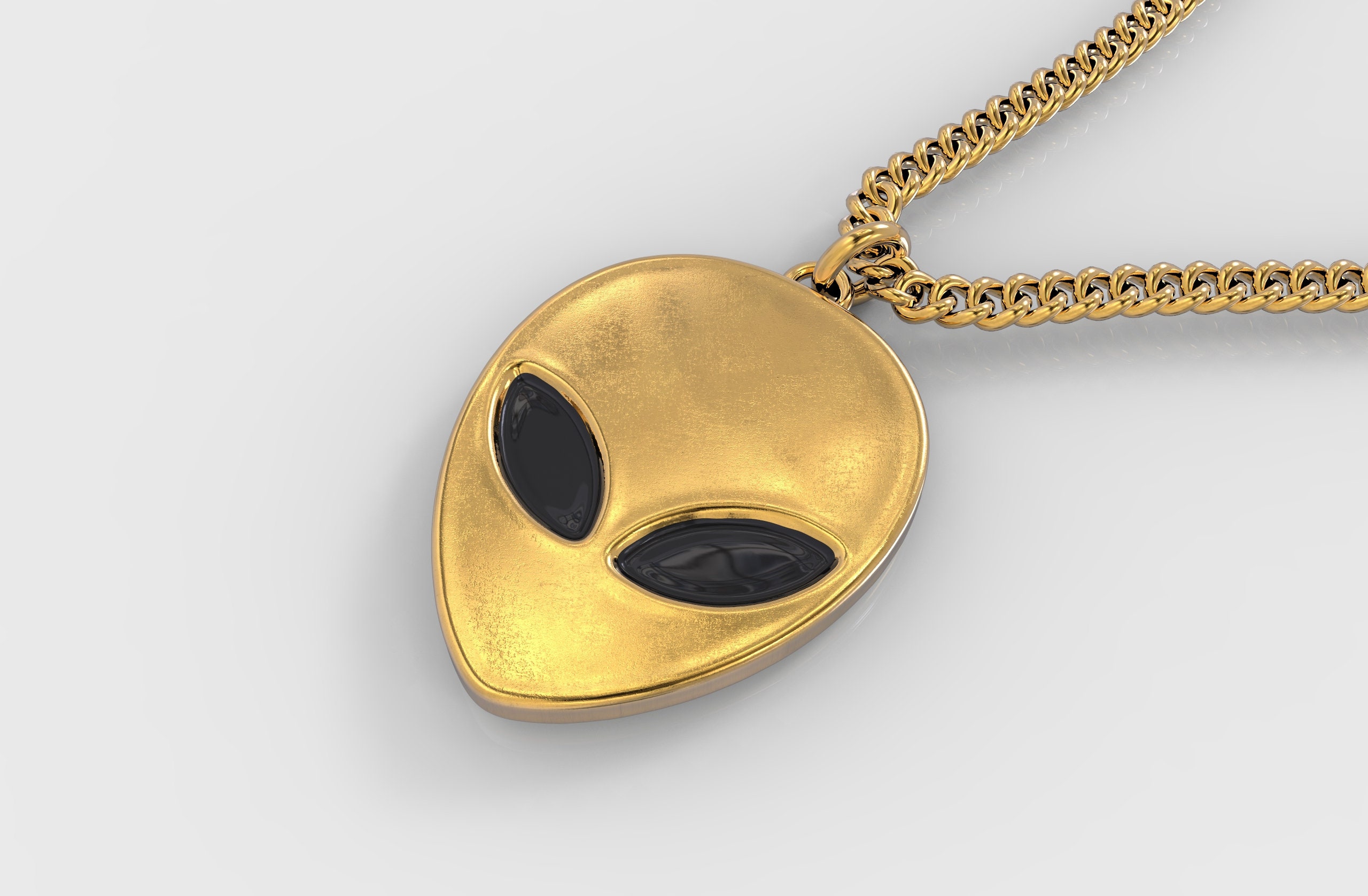 Gold Alien Necklace Silver Alien Pendant Rose Gold Alien | Etsy