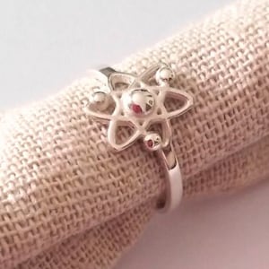 Gold Atomic Ring, Silver 925 Atom Ring, Atom, Women's Gold Science Ring ...