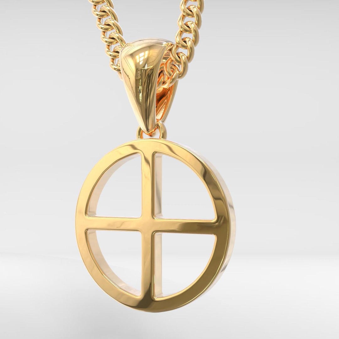 Gold Plated Thick Solar Cross Pendant | Solid Sterling Silver Sun Cross ...