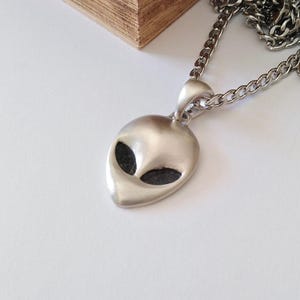 Oxidized Silver 925 Alien Head Pendant | Handcrafted Silver Alien ...