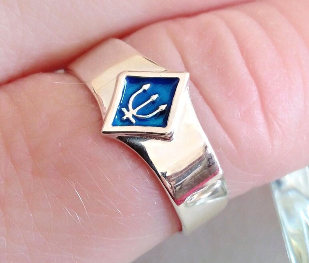 Gold Trident Ring Sterling Silver Trident Ring Neptune Ring - Etsy