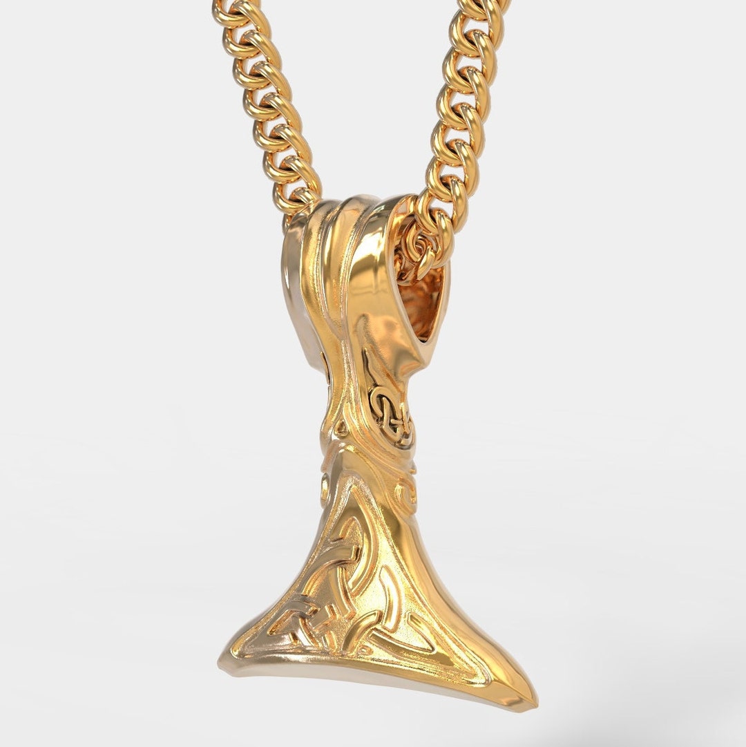 Yellow Gold Mjolnir Pendant Men's Sterling Silver Handmade Mjölnir ...