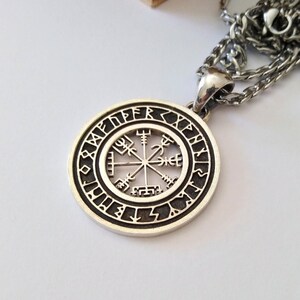 Oxidized Silver 925 Viking Compass Pendant | Handcrafted Aged Sterling ...