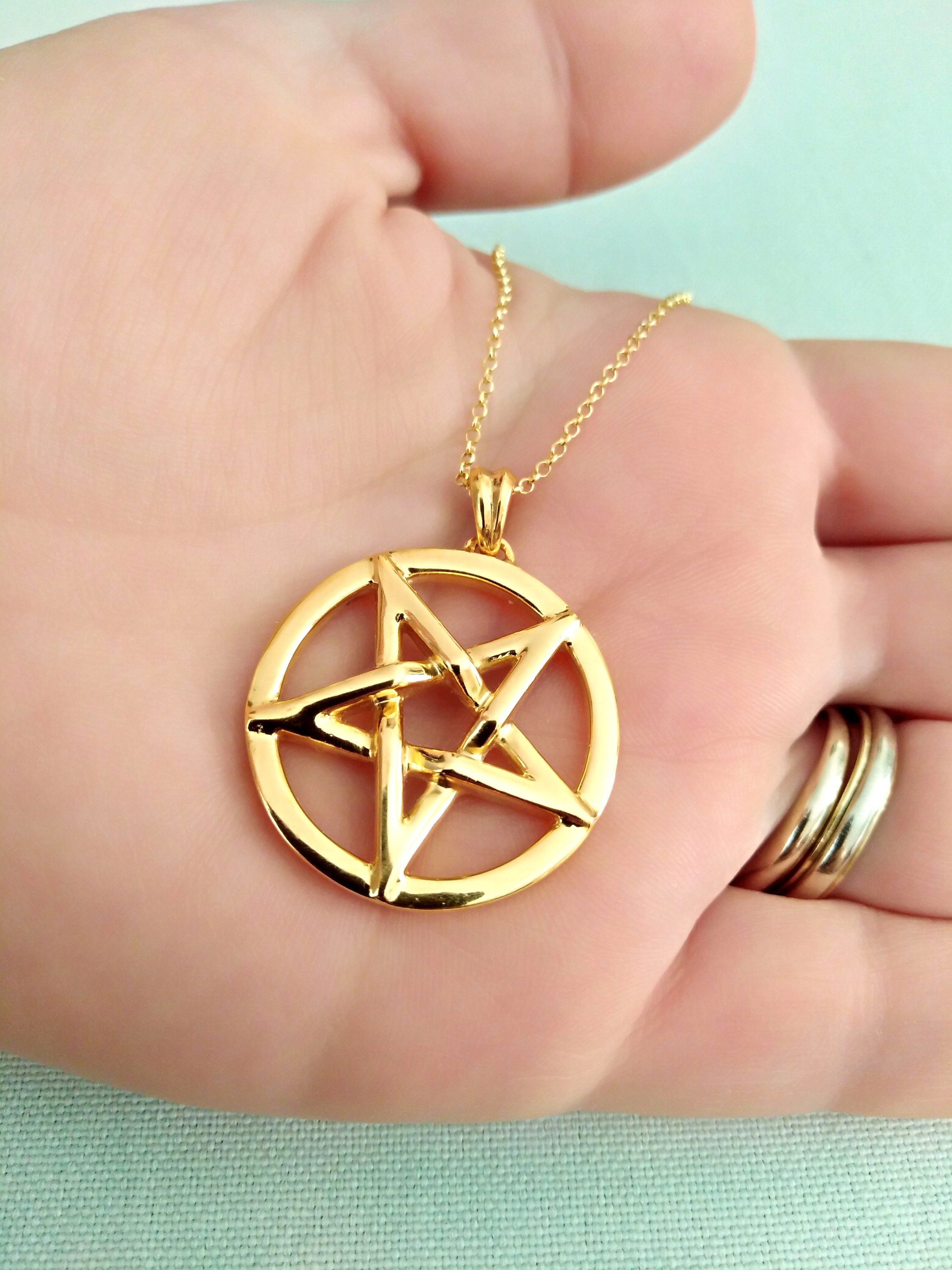 Gold Inverted Pentagram Pendant Silver Inverted Pentacle - Etsy